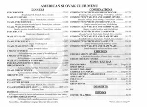 Fish Fry | American Slovak Club